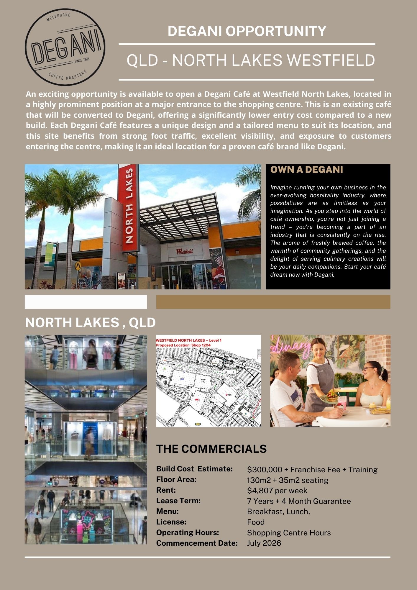 Degani Café Franchise- North Lakes Westfield /Own Your Dream Café in ...