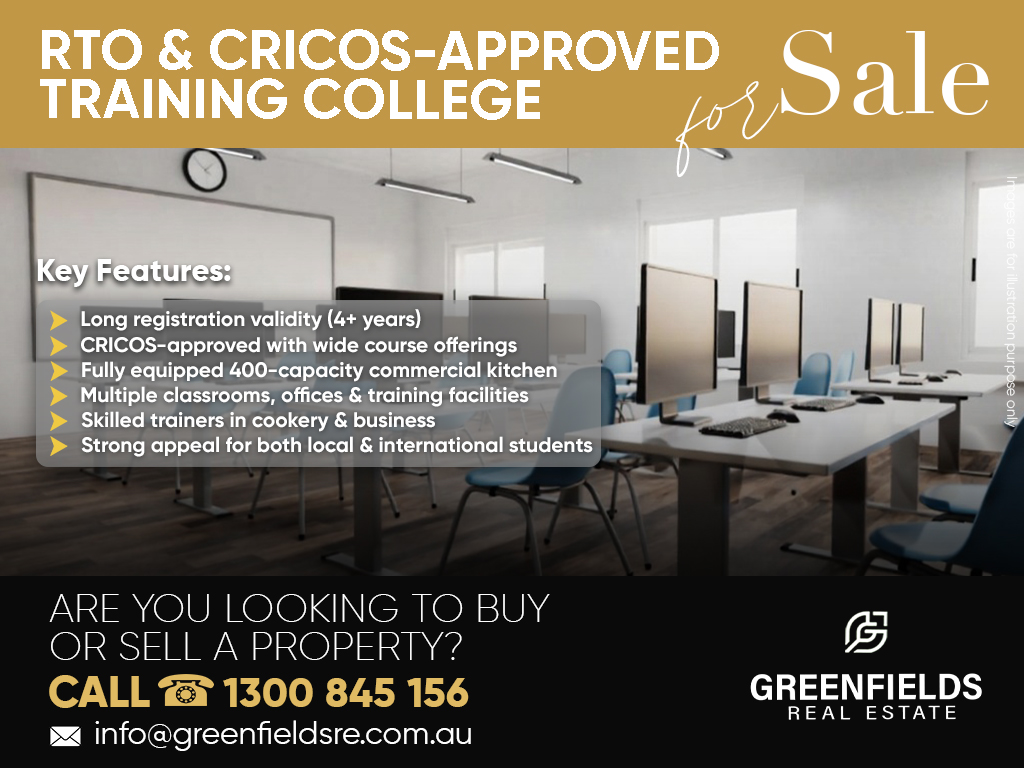 RTO & CRICOS-Approved Training College for Sale in Melbourne VIC, 3000 ...